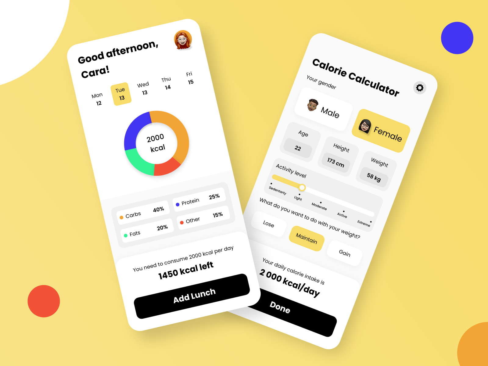 Daily UI - 004 | Calculator | Calorie Counter by Aleksandr Shchilkin on ...