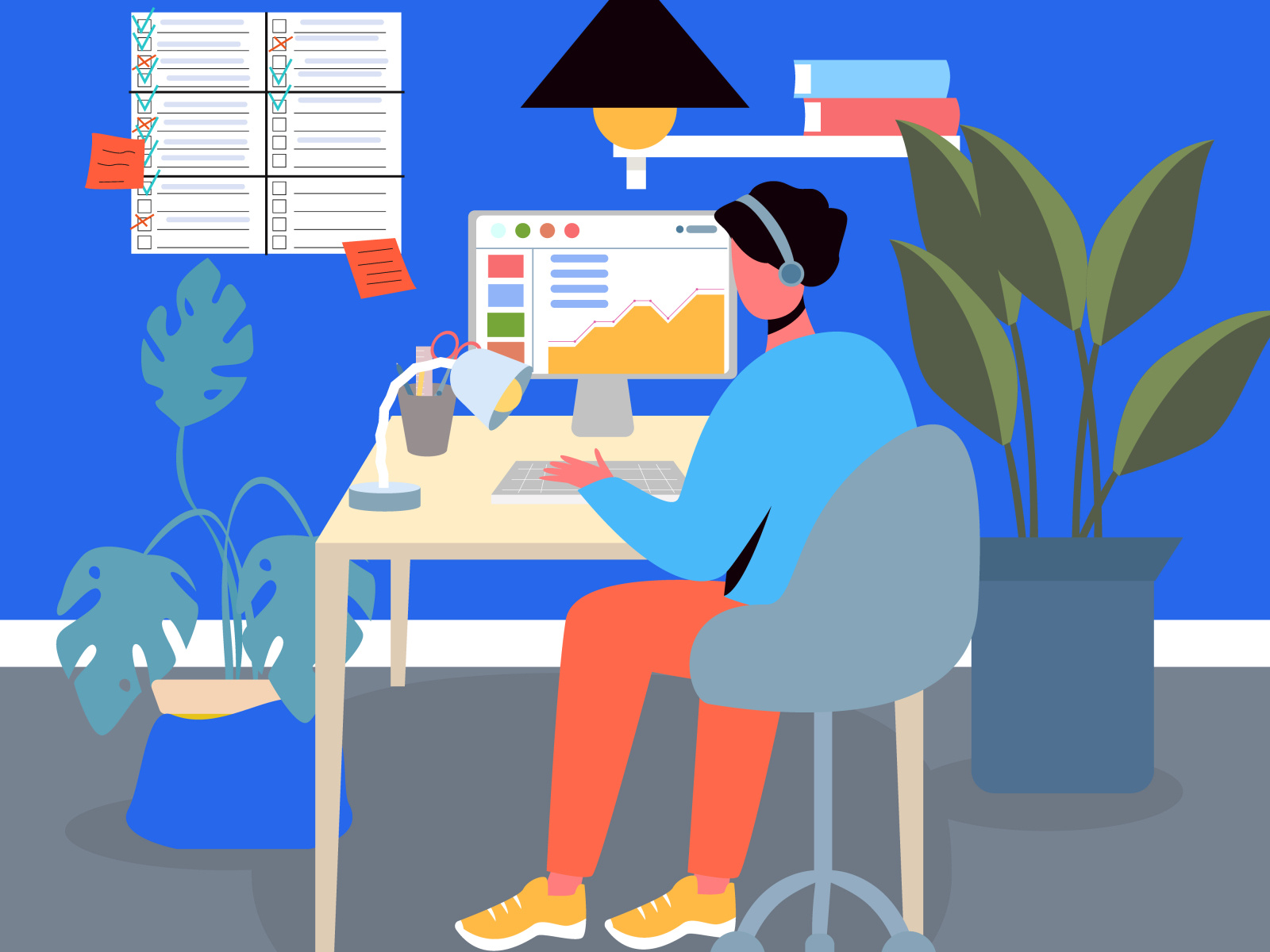 Remote work, business by Alyona on Dribbble