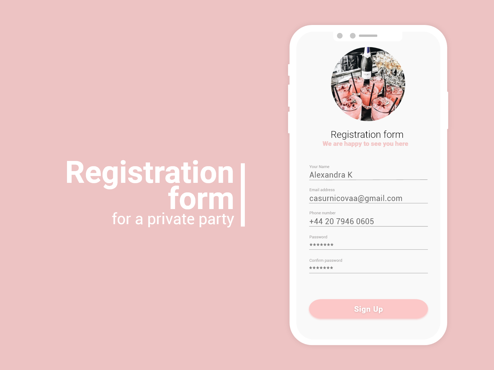 Registration form by Alexandra K on Dribbble
