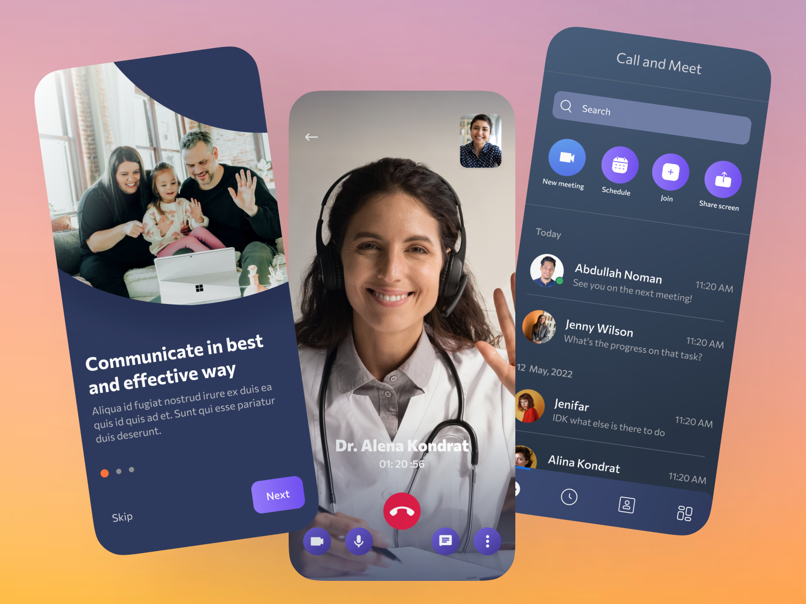 Video Calling Mobile App UI Design by Italica Studio on Dribbble