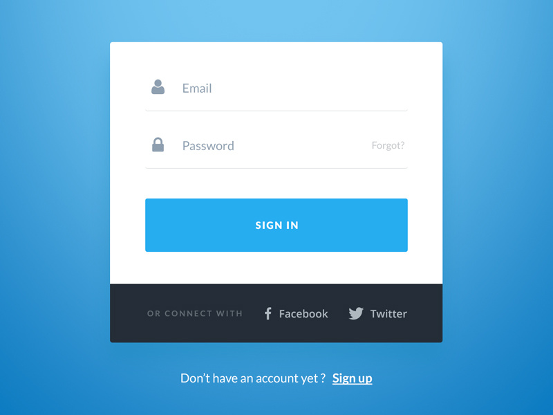 Login box by Denis Tunguz on Dribbble