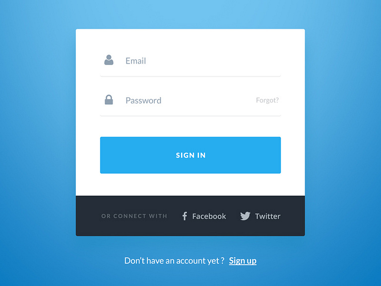 Login box by Denis Tunguz on Dribbble