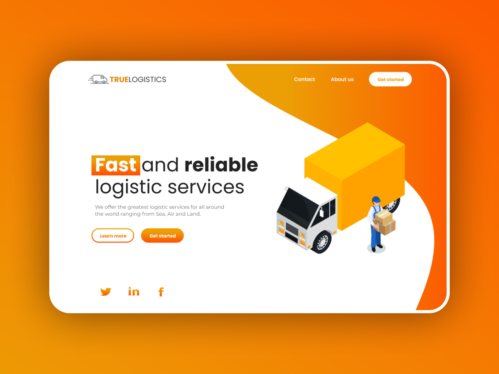 Logistics landing page by Hadi Chraim on Dribbble