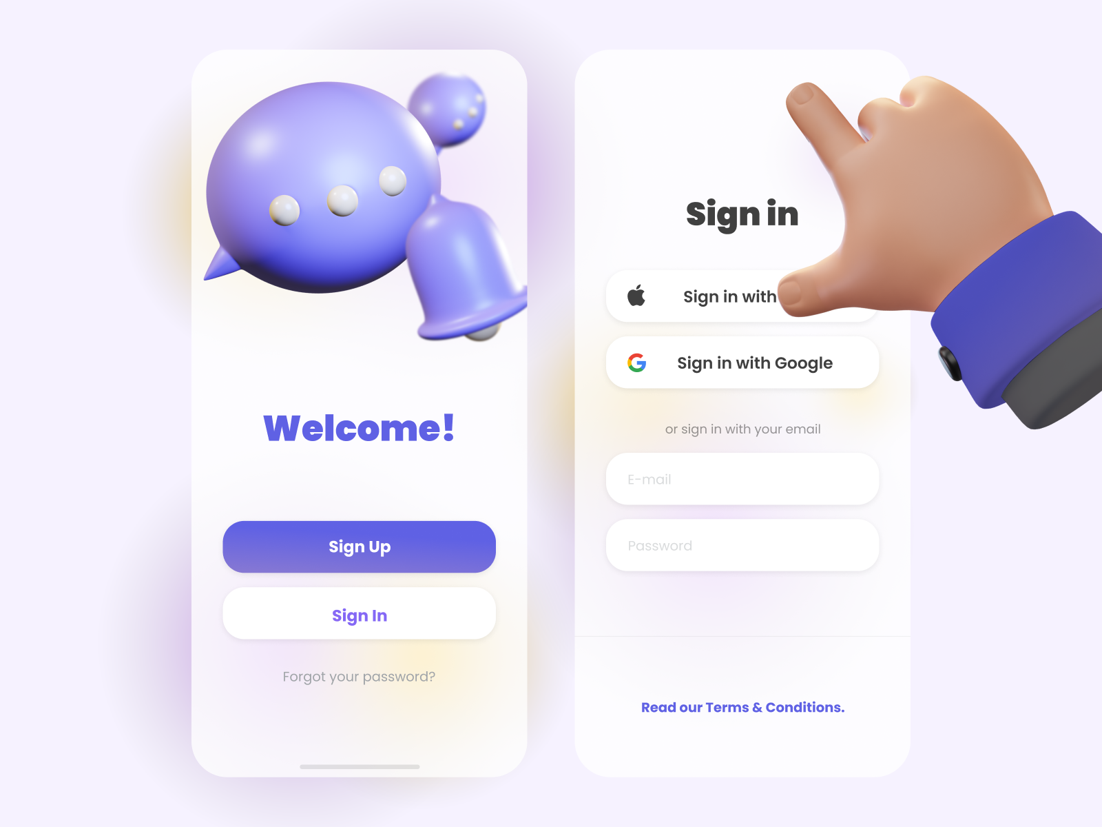 Welcome Screen • Sing Up by Liz E on Dribbble