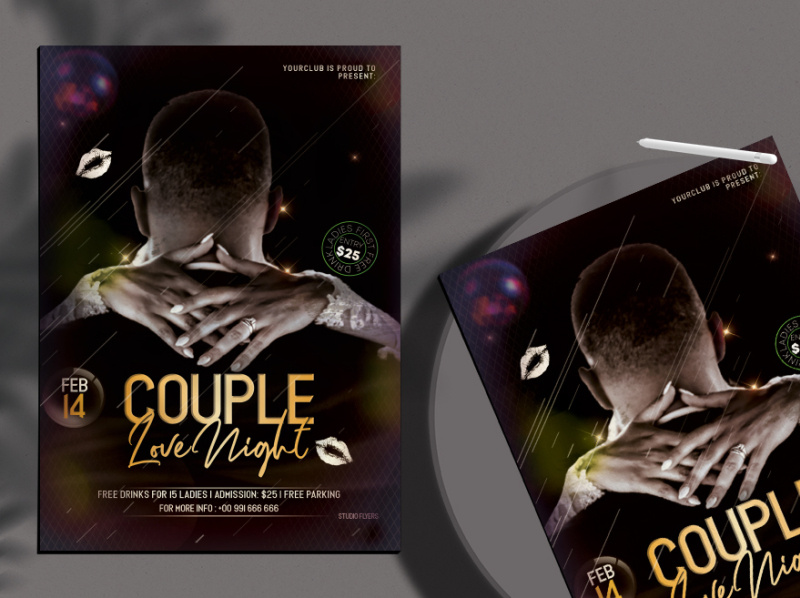 Couple Love Night Free PSD Flyer Template by Studio Flyers on Dribbble