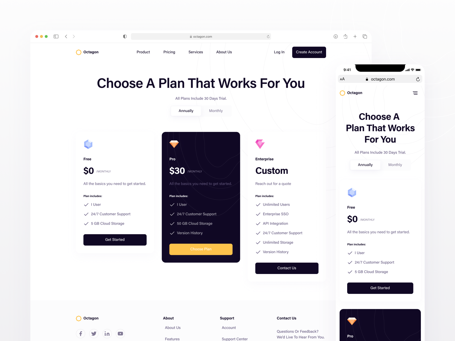 Responsive Pricing Plans Page by Adham Elkelany on Dribbble