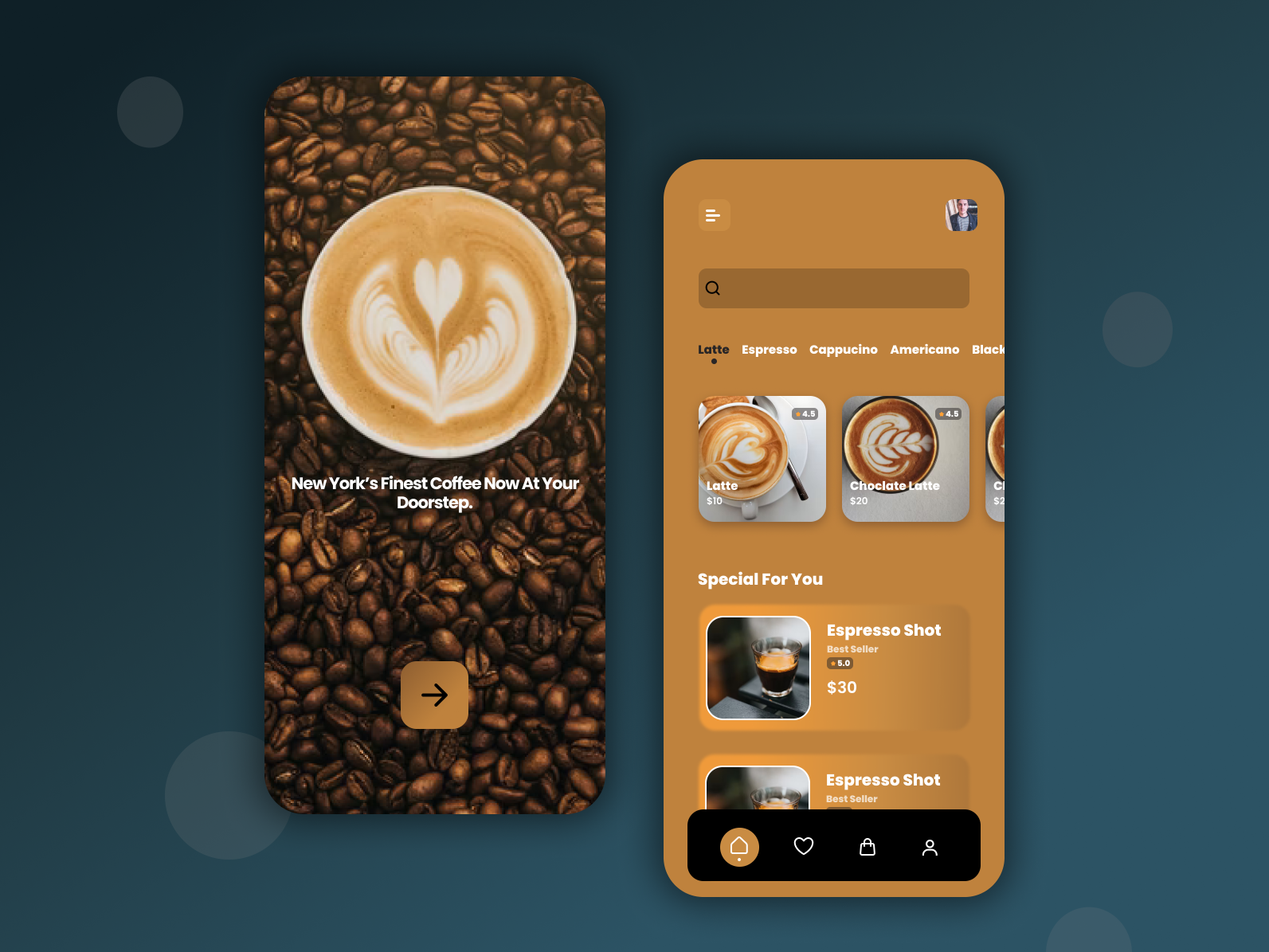 Coffee Delivery App UI inspiration by faiz sayyed on Dribbble