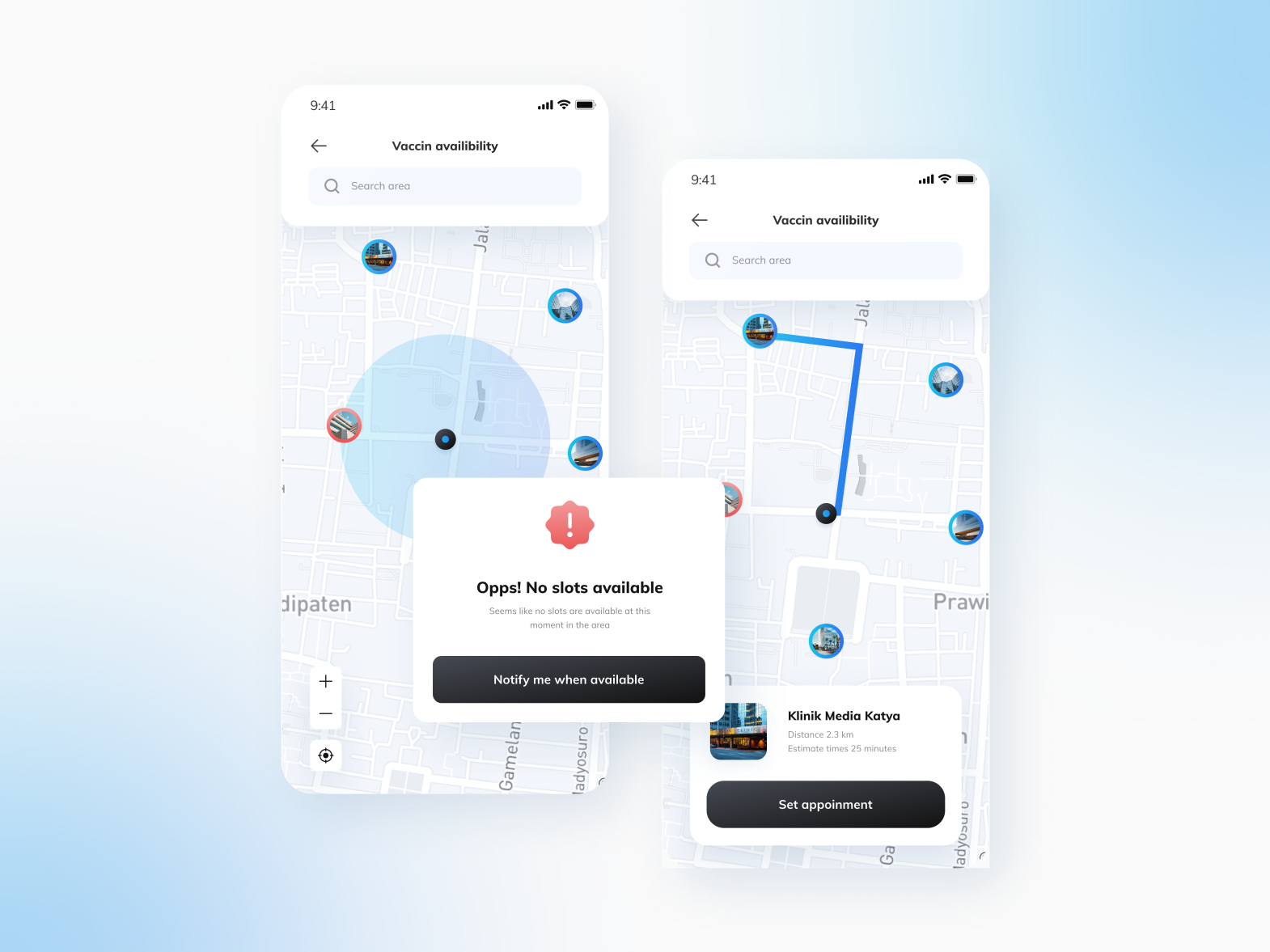 Vaccine Slot Finder App Design by Anarda Wiguna on Dribbble