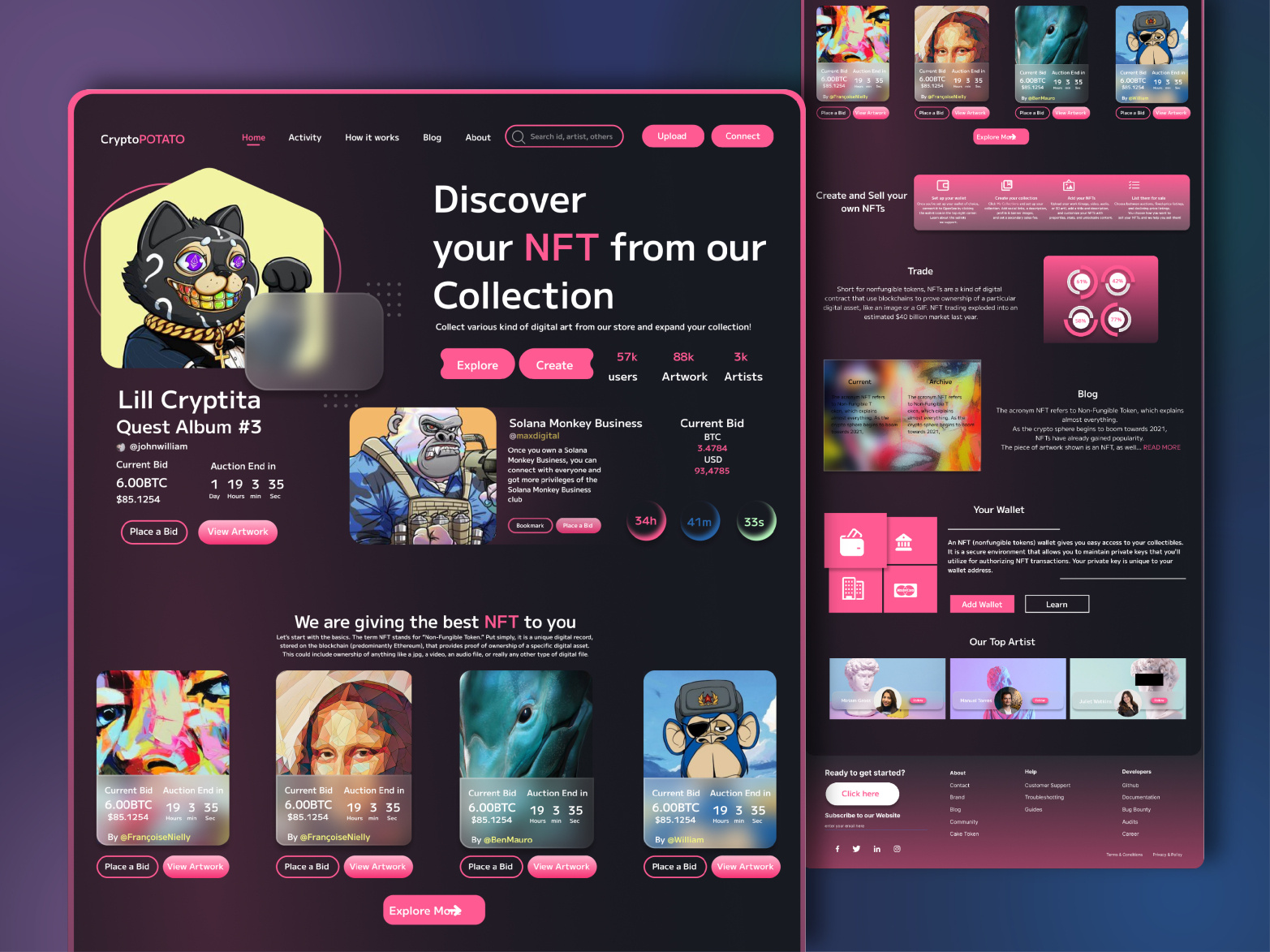 Crypto POTATO NFT - Marketplace Landing Page UI UX Design. by Afridi ...