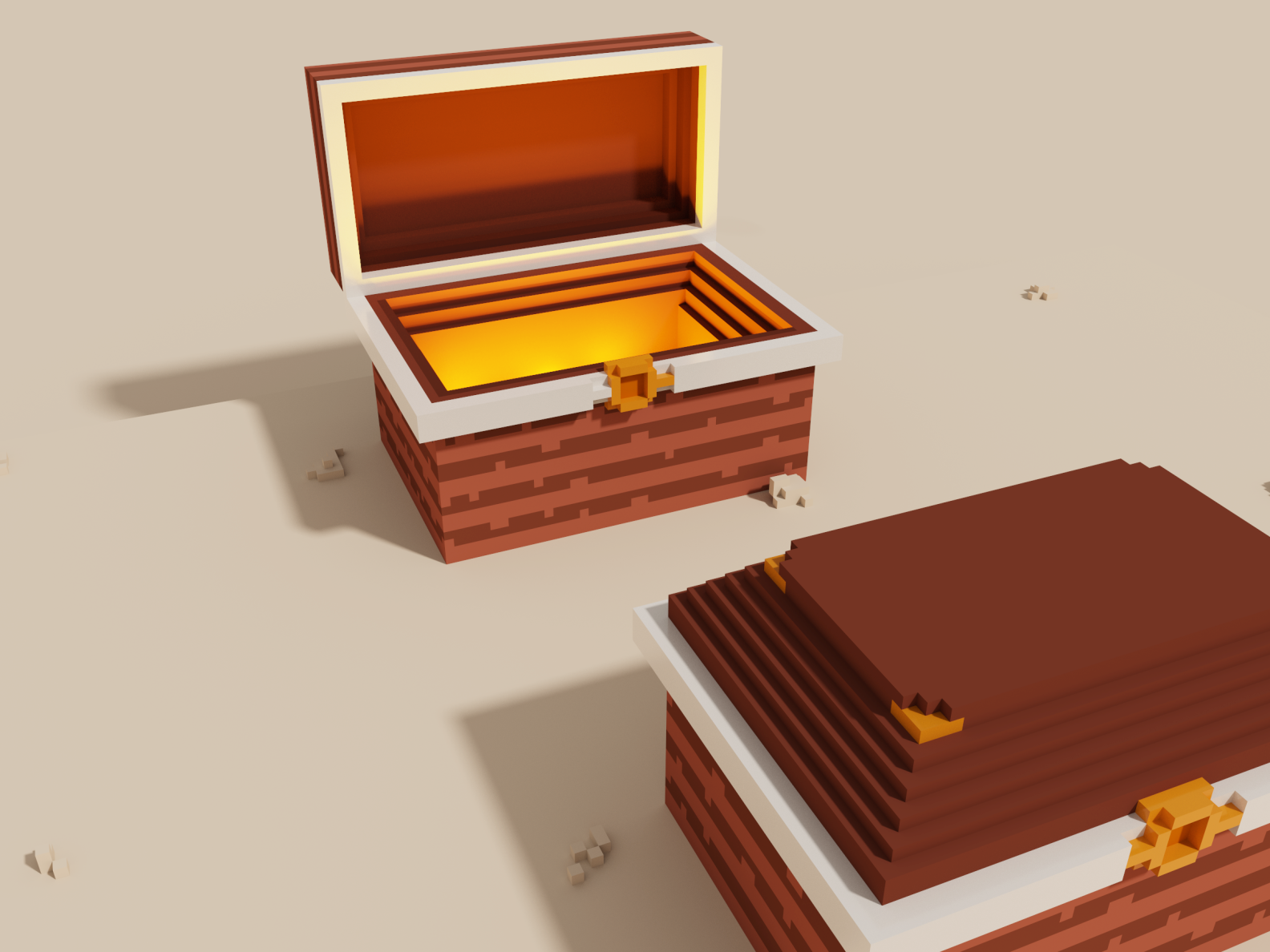 Treasure Box Voxel Art #2 (Zoomed in) by abhishek jain on Dribbble