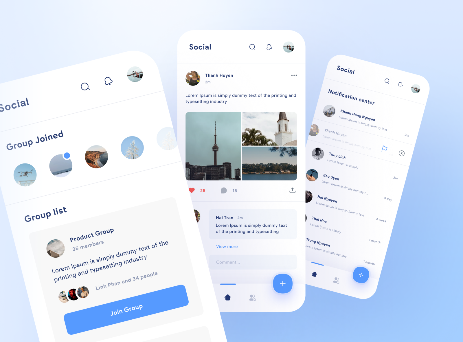 Social App Design by Hung Nguyen on Dribbble