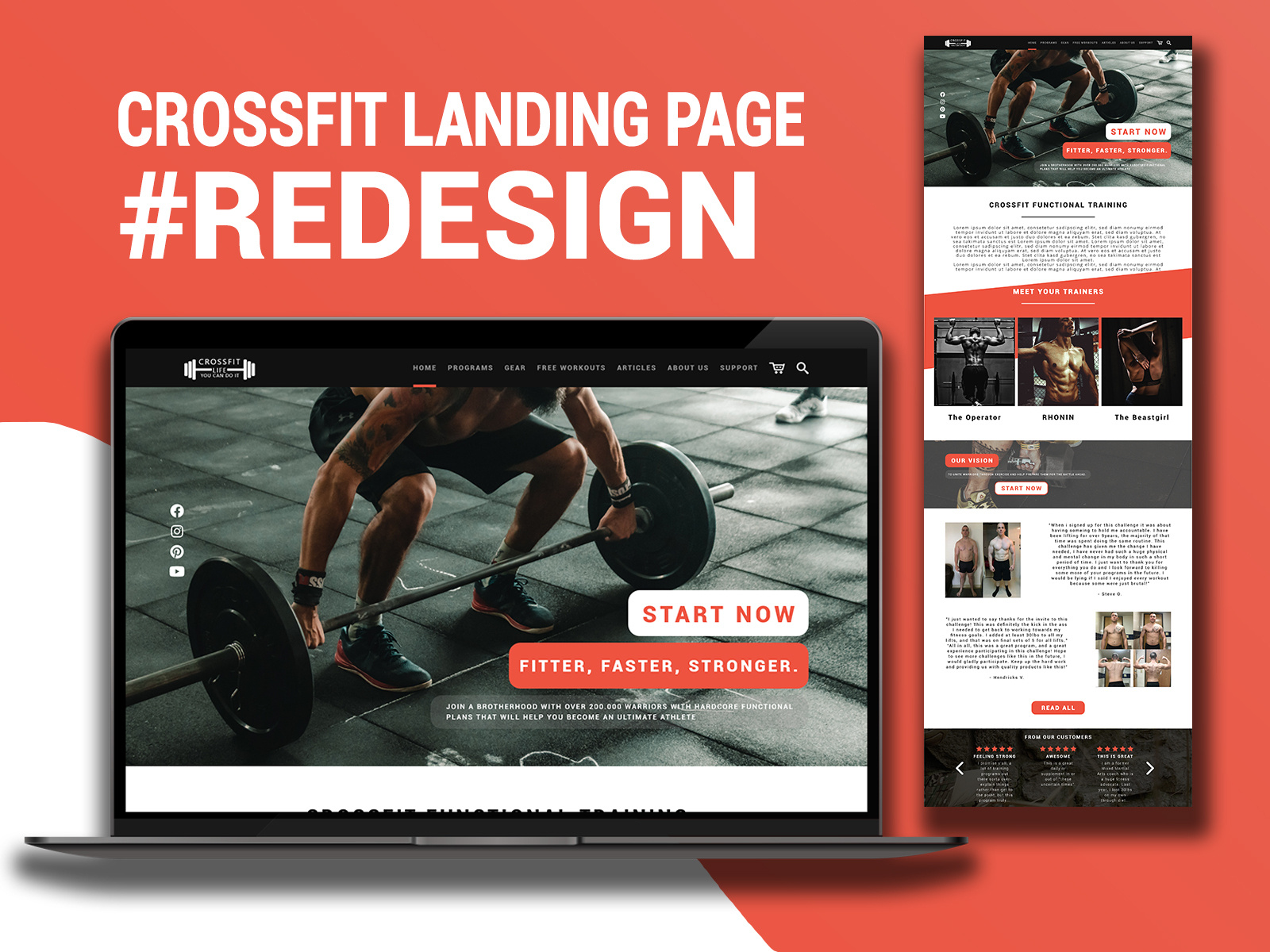 Crossfit Landing Page by Darko Petrovski on Dribbble