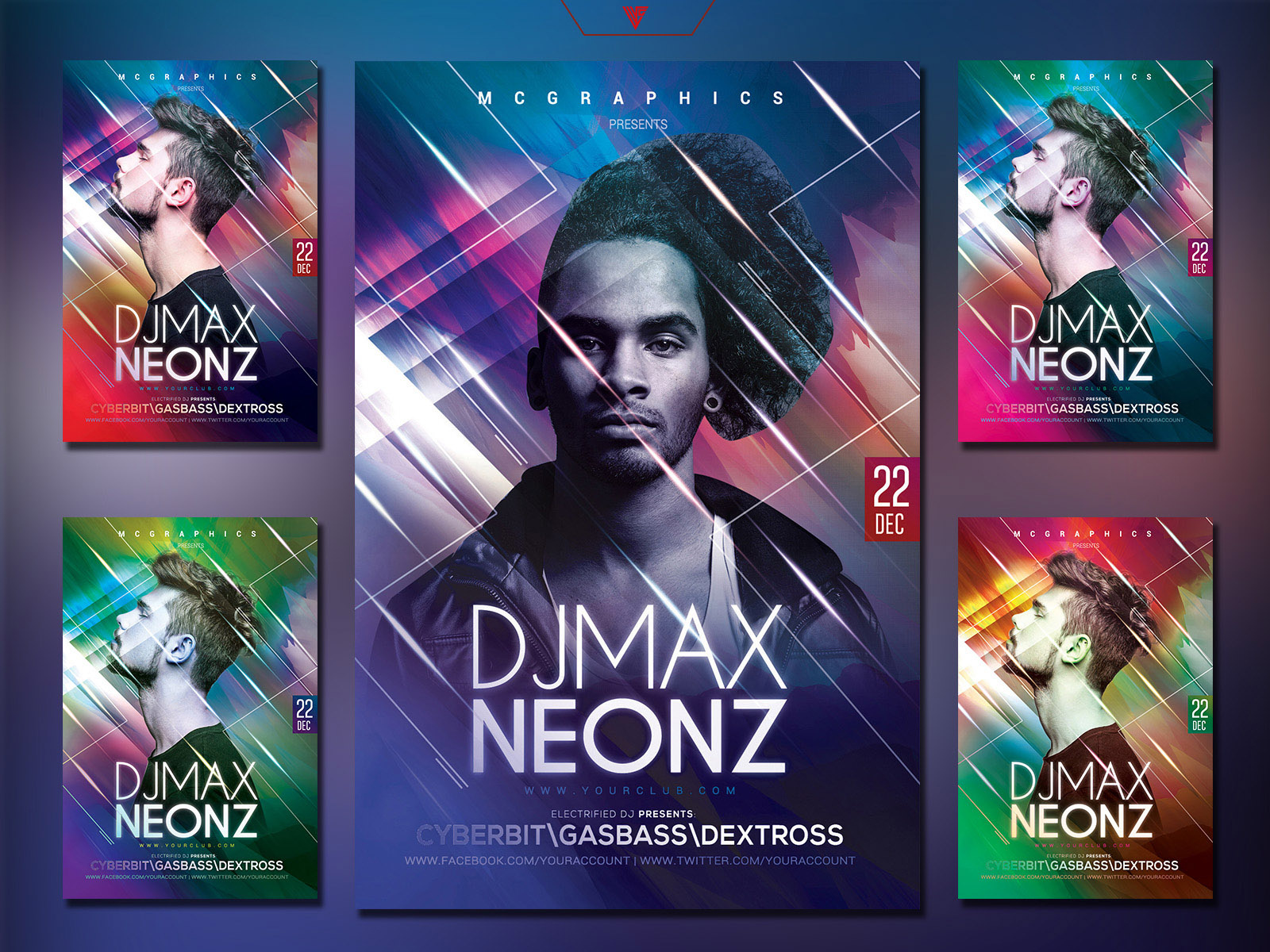 DJ MAX NEONZ PHOTOSHOP TEMPLATE by mcgraphics on Dribbble