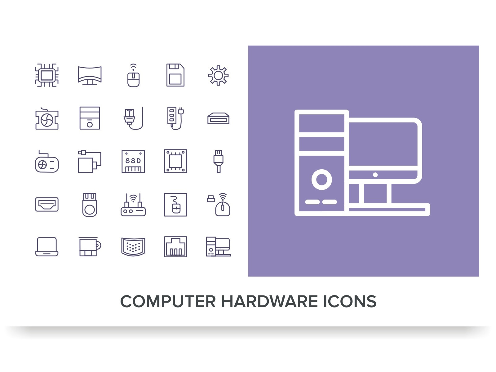 COMPUTER HARDWARE ICONS by Benediktus on Dribbble