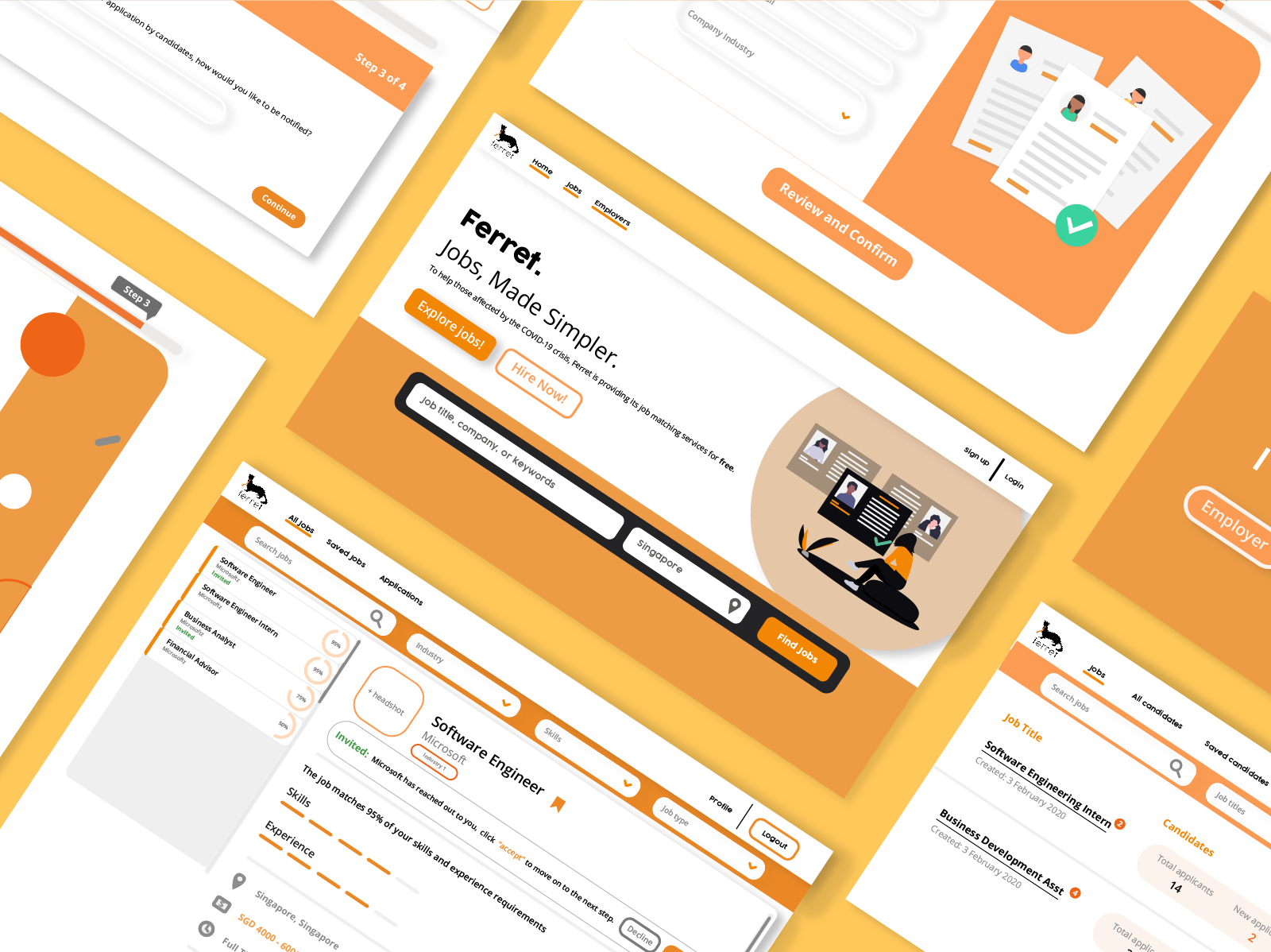 Job portal UI screens by Tabitha Chee on Dribbble