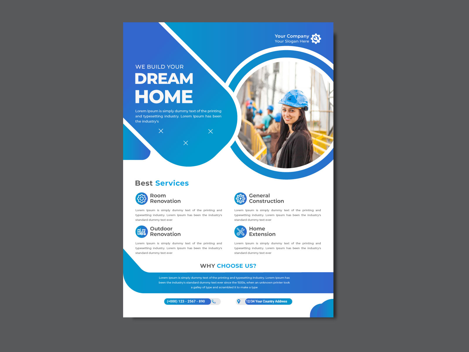 Construction Flyer Design Template By Herodesigner On Dribbble
