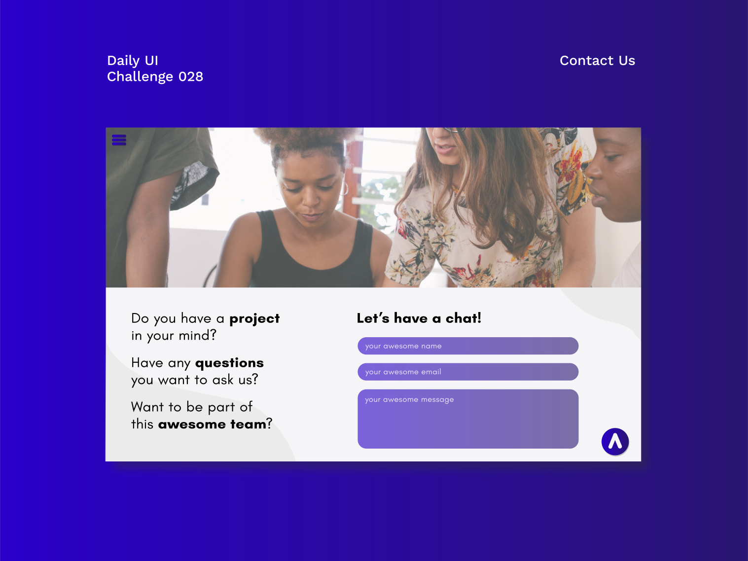 Daily UI #28 - Contact Us by Sérgio Pires on Dribbble