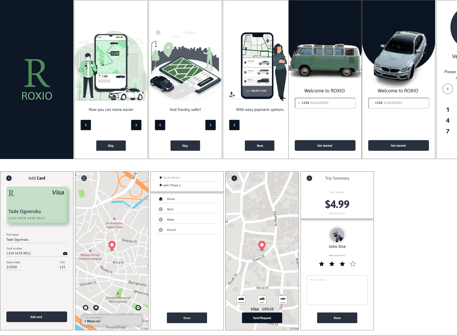 A simple car hailing app. by Ogk Tade on Dribbble
