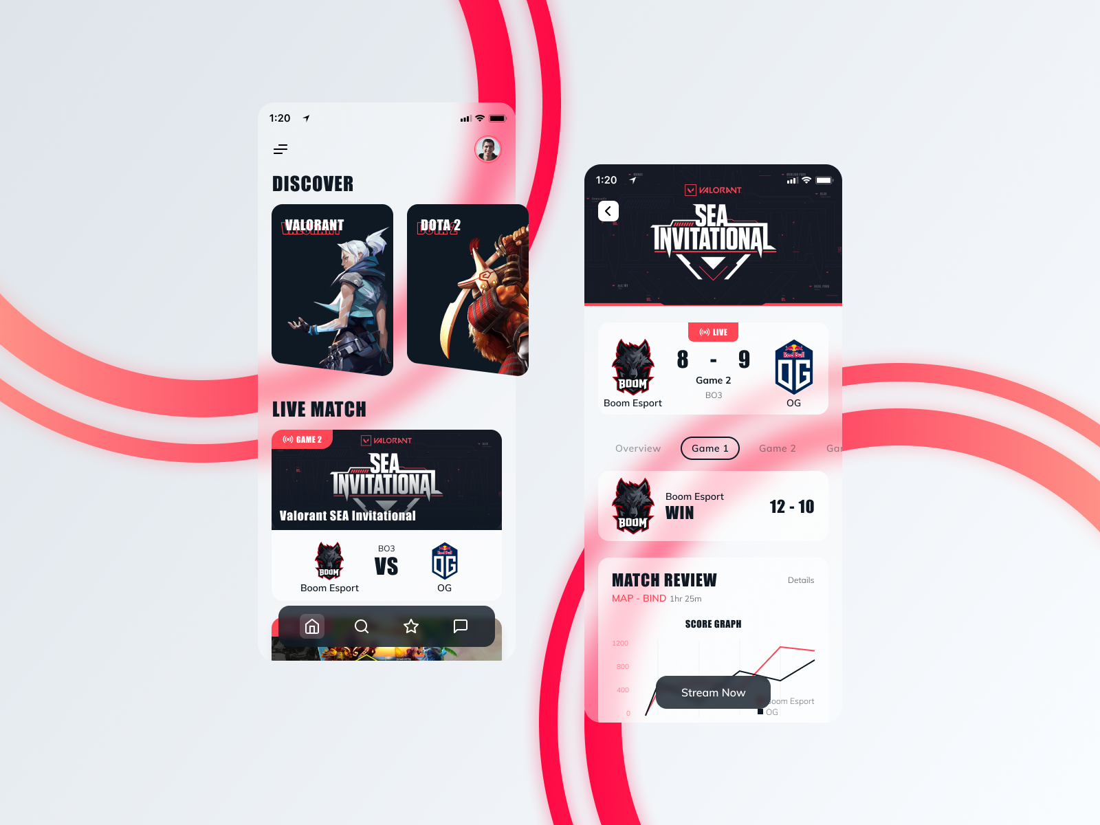 E-Sport Match - Mobile UI by Theodorus Dani on Dribbble