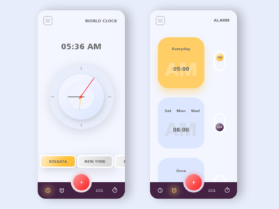 Clock UI App Design by Ayon Chatterjee on Dribbble