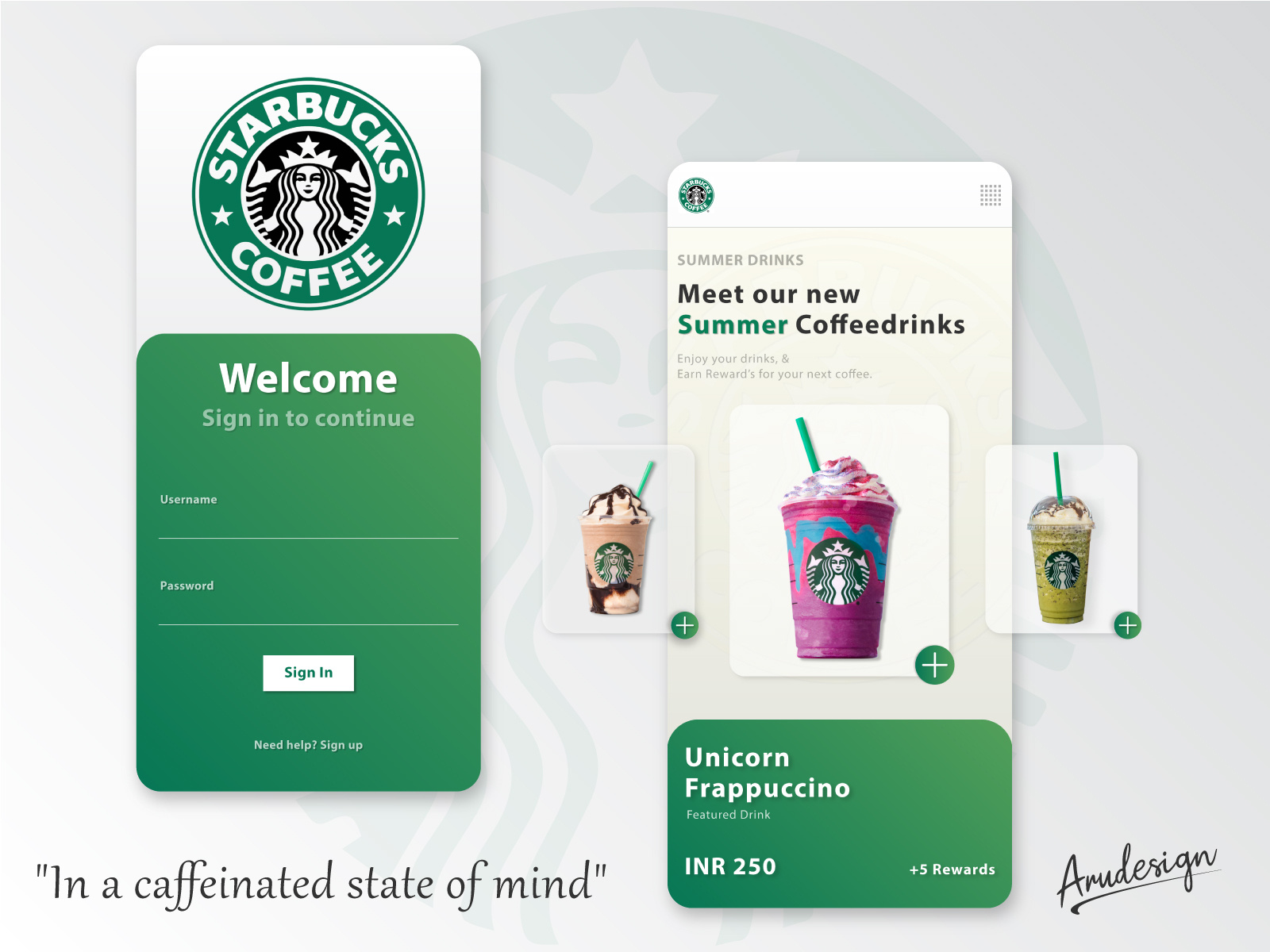 Starbucks Mobile App by Aru Designs on Dribbble
