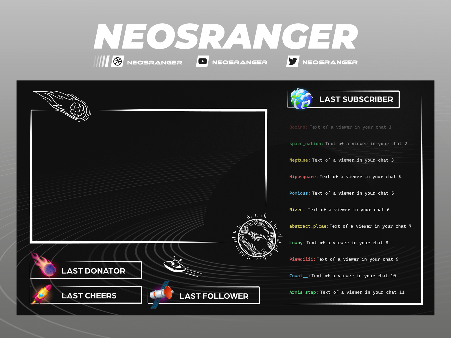 Stream Space Overlay Talk Scene by NowieGraphics on Dribbble