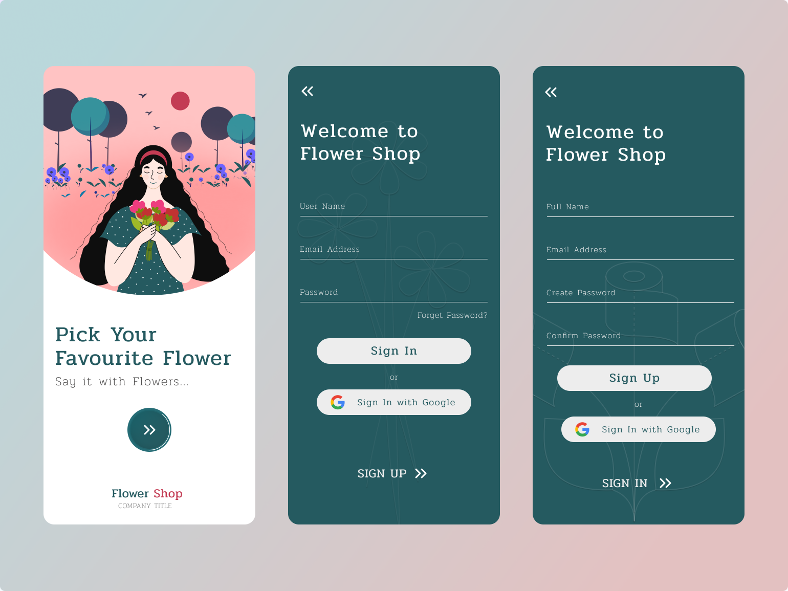 Flowers delivery Online App Login Signup Form UI | Figma Design by ...
