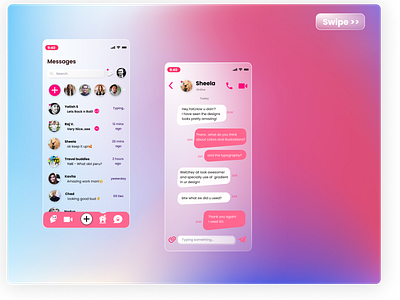 Direct Messaging App Design using glassmorphism. by Yatish on Dribbble