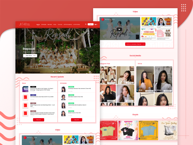 JKT48 Website Redesign | Homepage by Abdan Hafidh Ahnafi on Dribbble