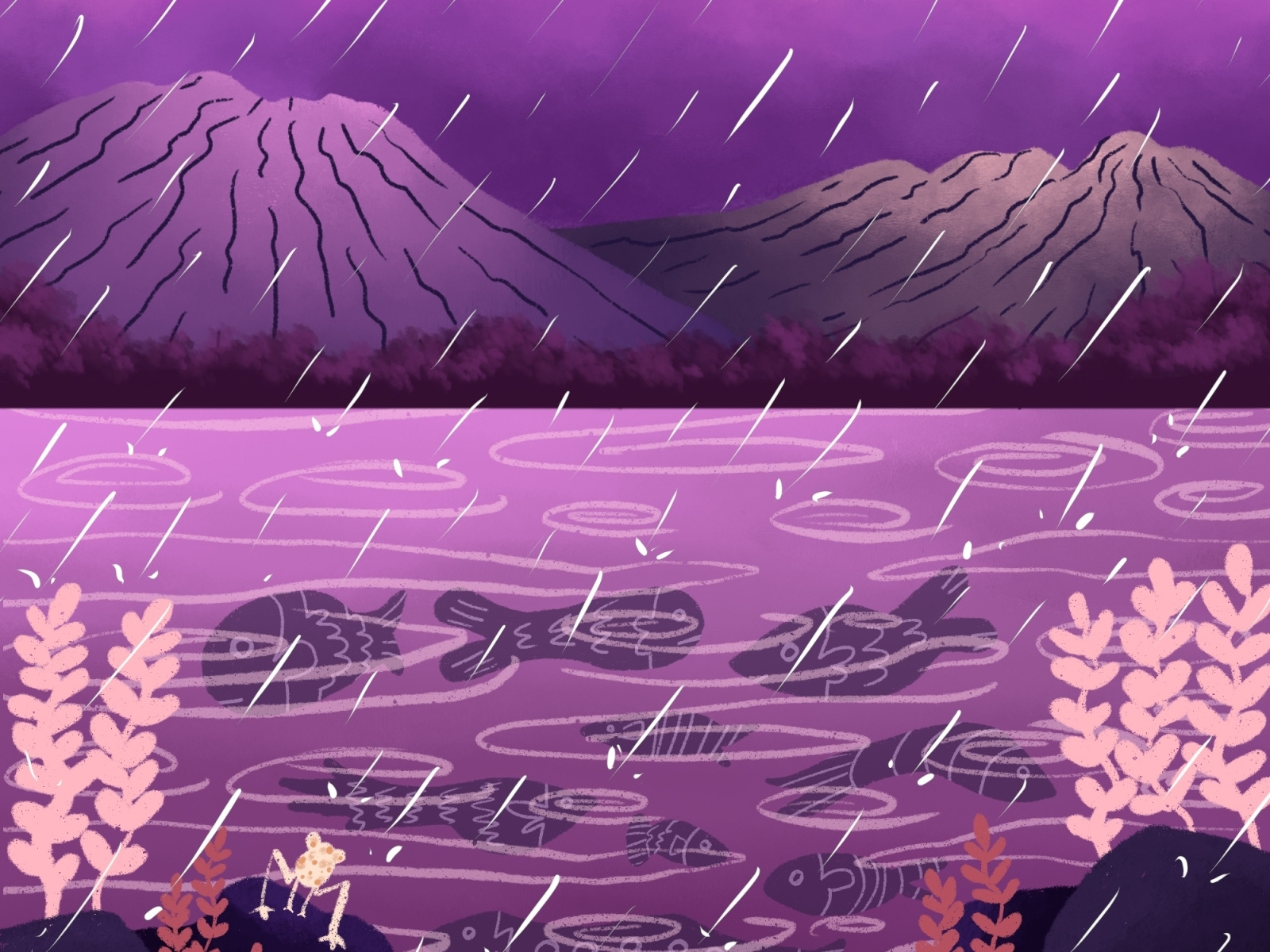 Lake Illustration by Dylan Kim on Dribbble