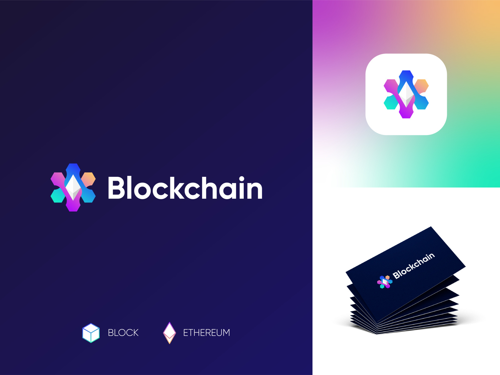 Blockchain Logo with Ethereum by Sumon Yousuf on Dribbble