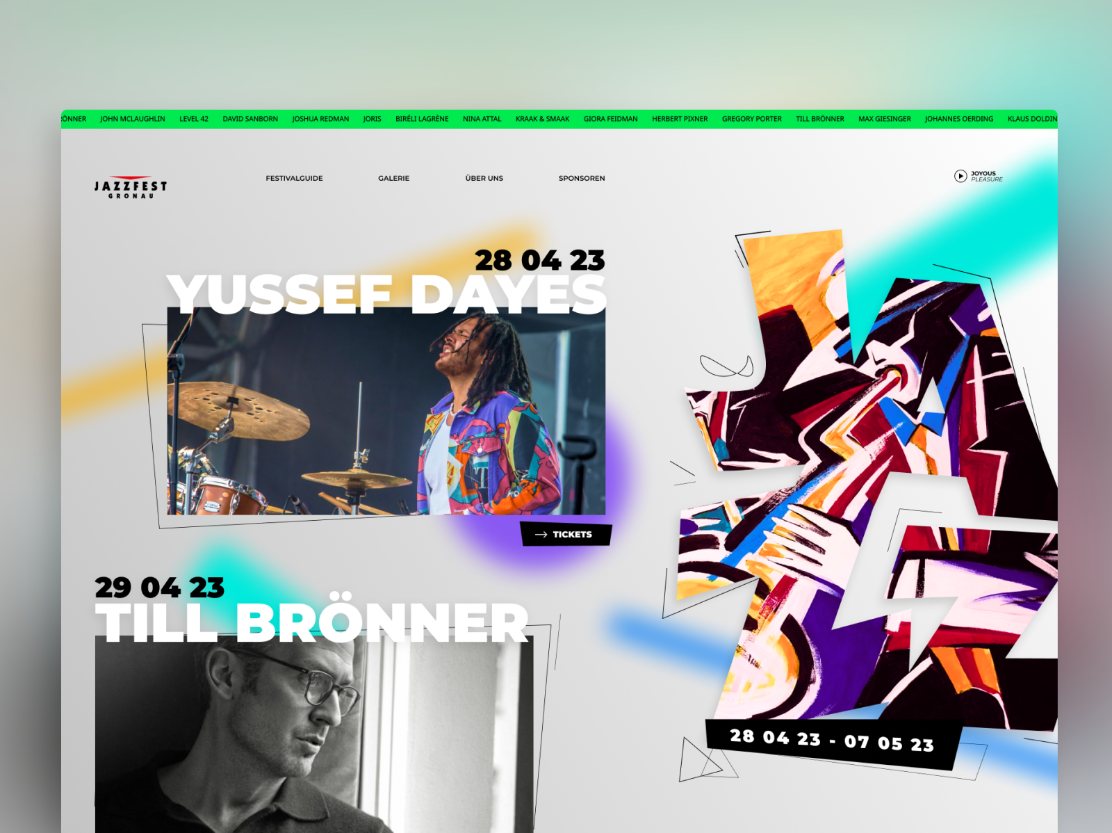 Jazz festival UI redesign by Max Grochowiak on Dribbble