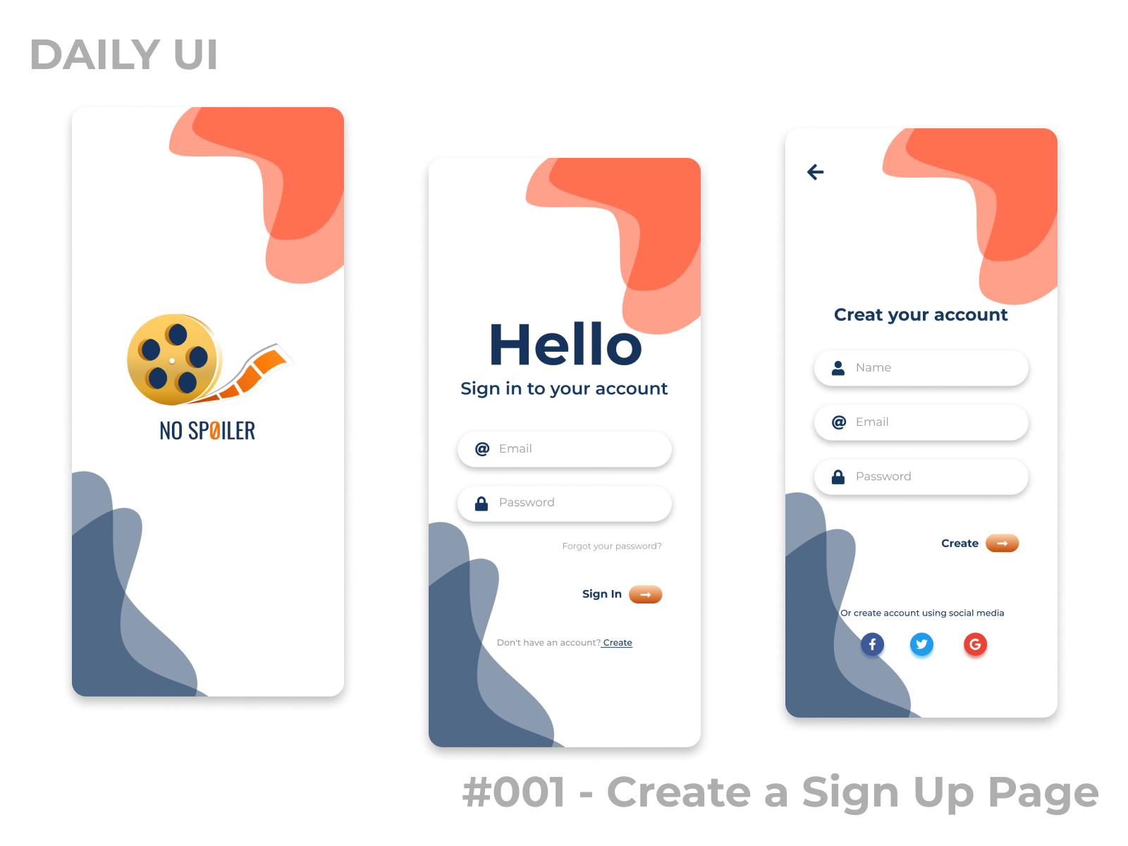 Daily UI - Create a Sign Up Page by Rafael Borges on Dribbble