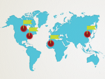 Interactive world map by Amy Guterman on Dribbble