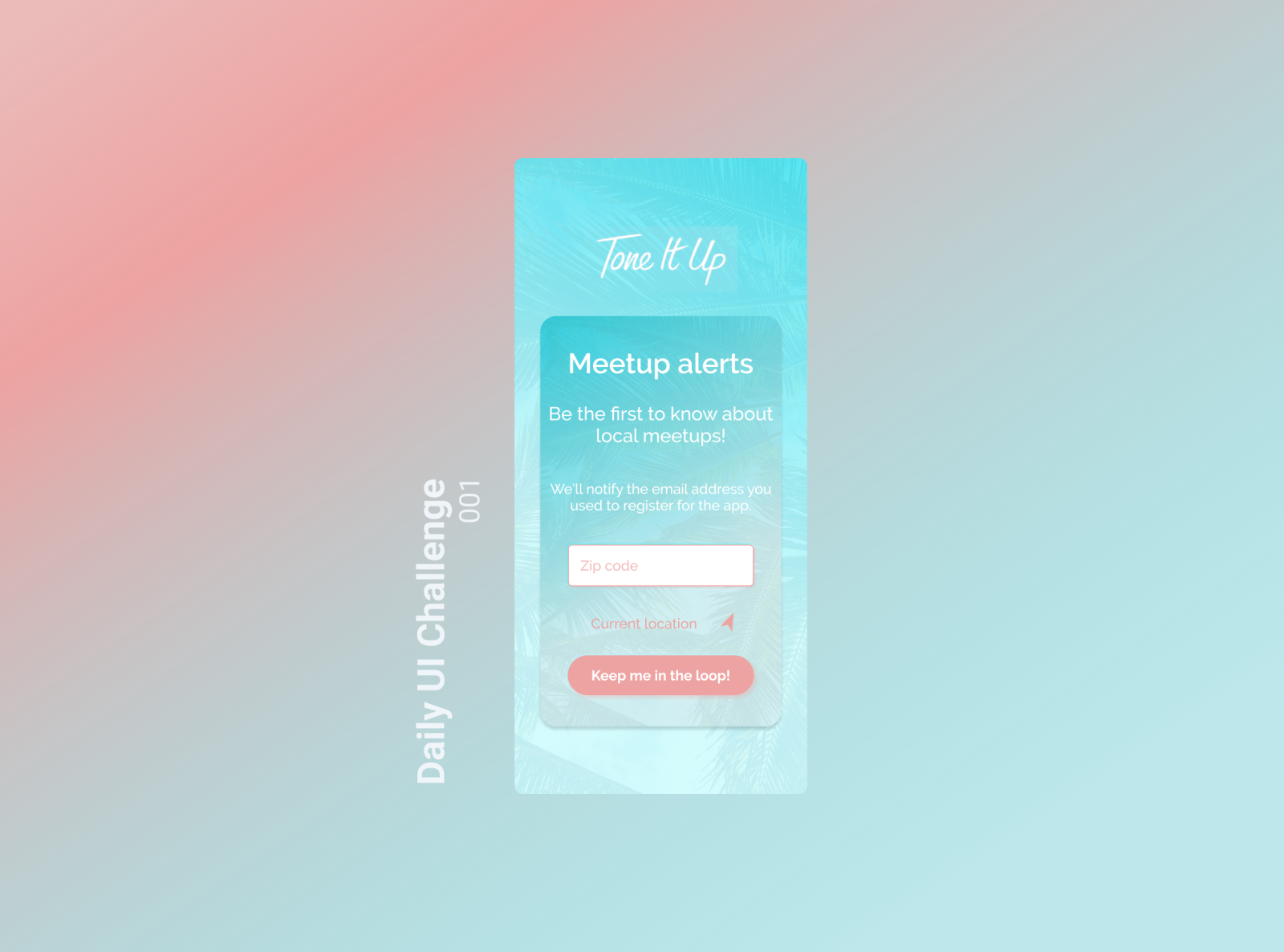 Daily UI Challenge 001 by Lauren Tower on Dribbble