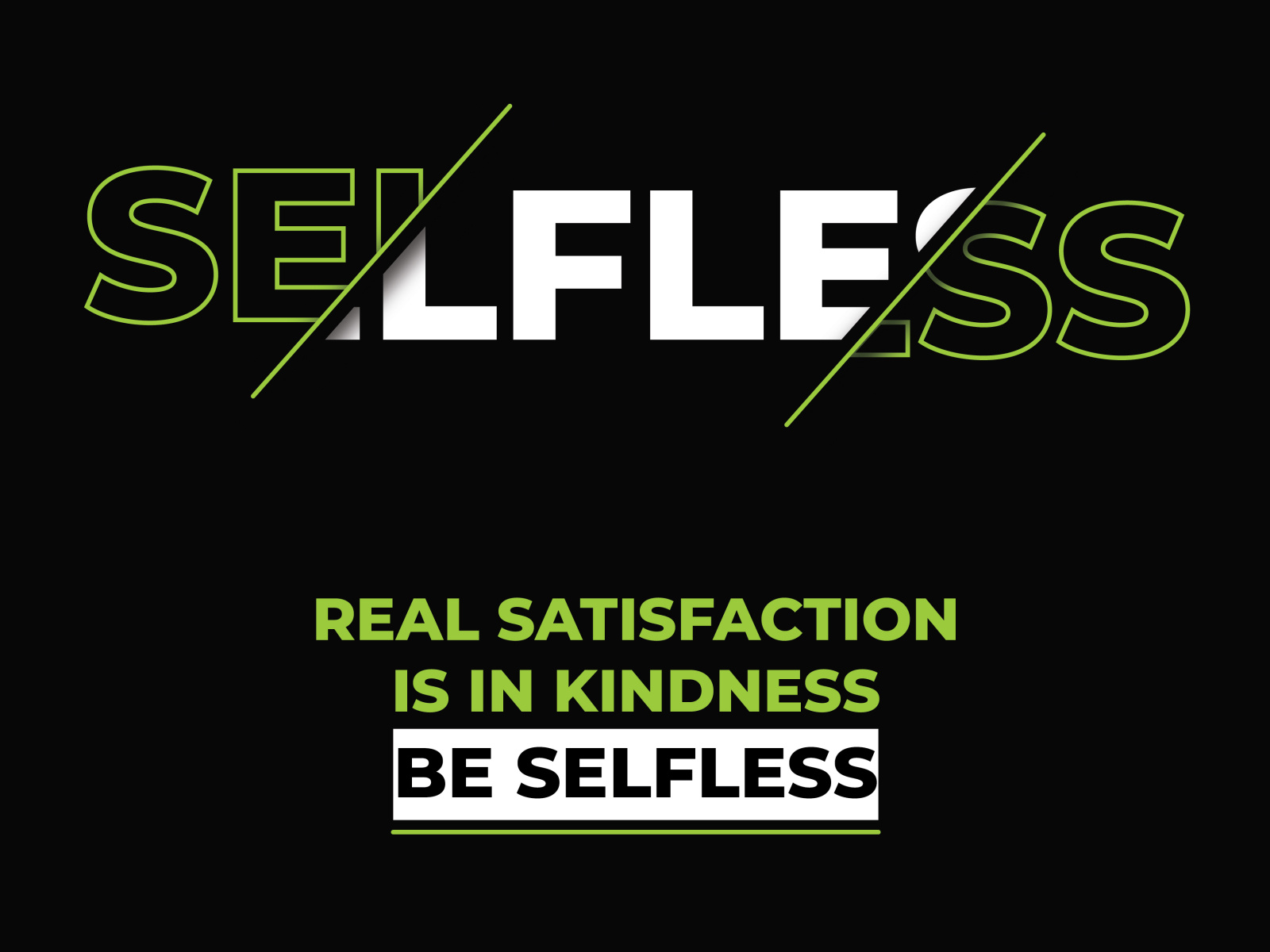 Selfless Typography Design by Harshit Kumawat on Dribbble
