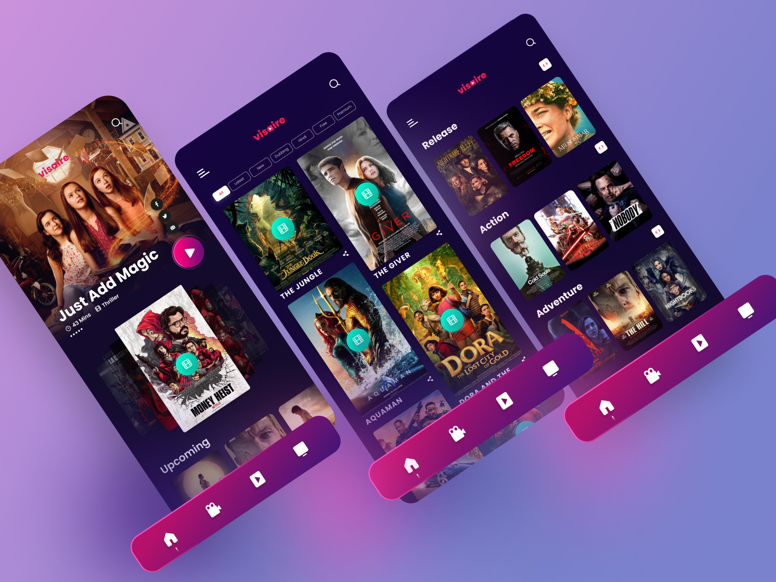 Visaire Video Streaming App UI Design by Shariar Ragib on Dribbble