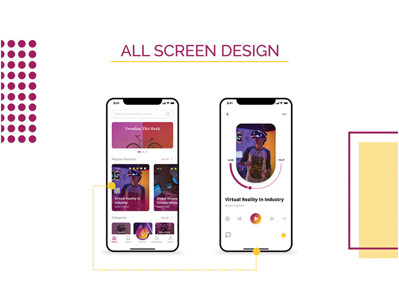 Podcast App All screen UI design by Rafiqul Hoque on Dribbble