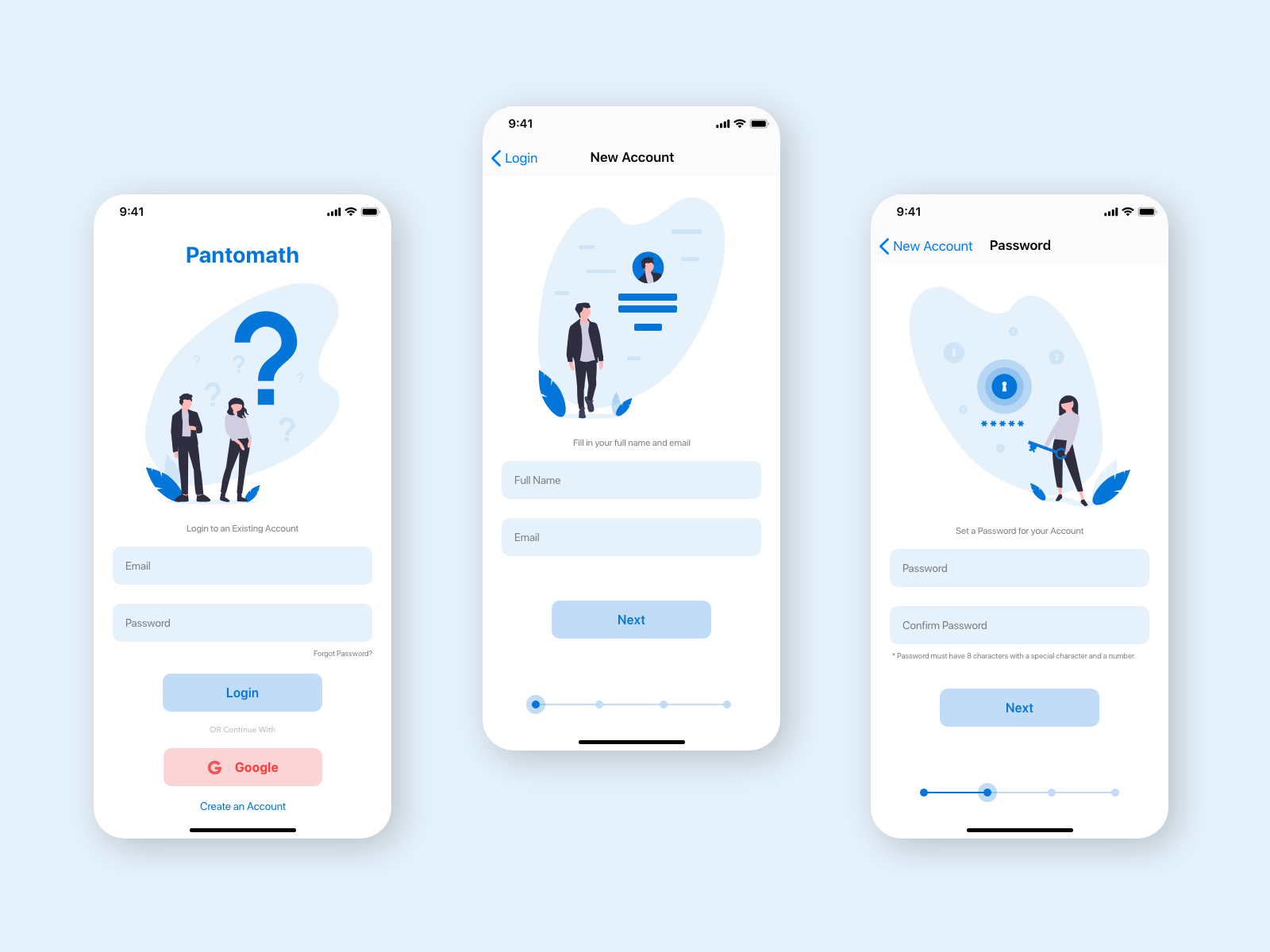 Pantomath App - Login and Signup by Nachiket Nanoty on Dribbble