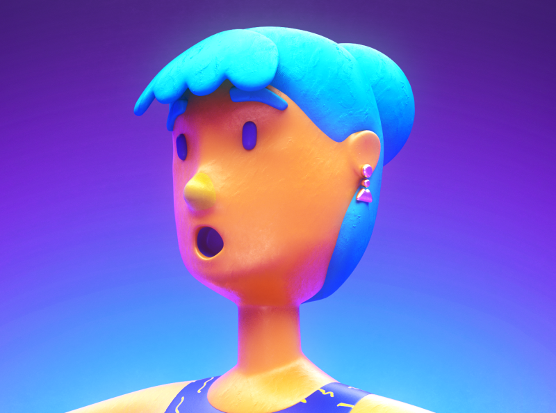 3D model, face view by Krismo on Dribbble