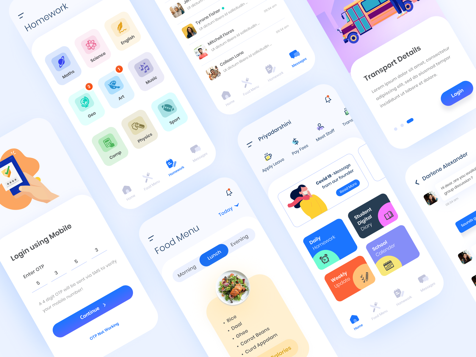 International School App by Karthik Vishwanathan on Dribbble
