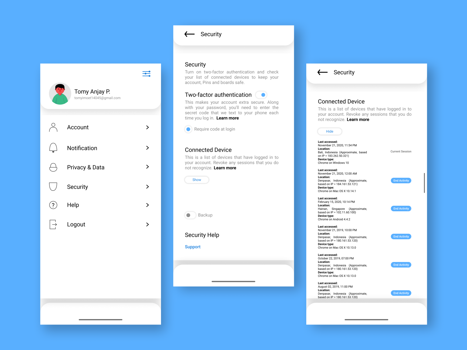 Security Setting Mobile App UI By Gede Adhi On Dribbble