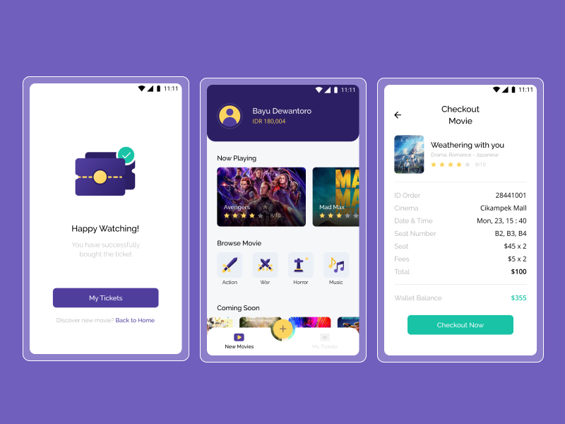 E Ticket Mobile app by Bayu Dewantoro on Dribbble