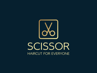 Logo with Golden Scissors | Turbologo by Turbologo on Dribbble