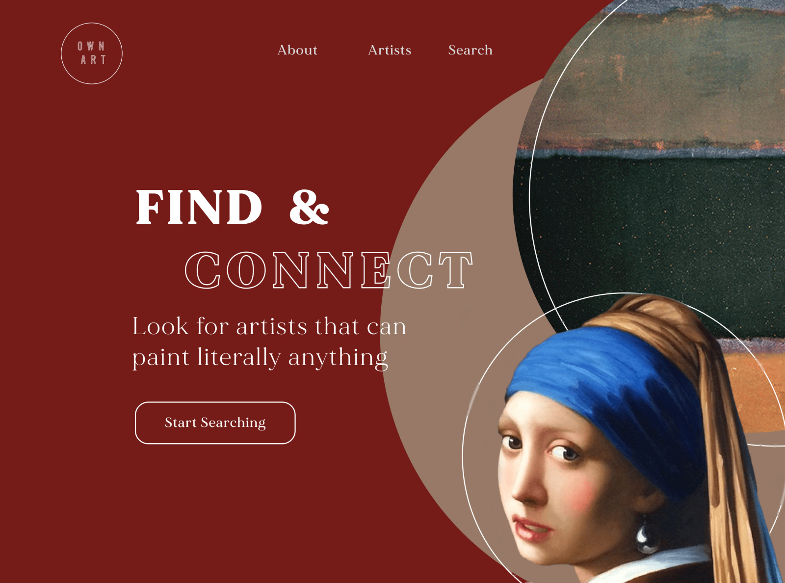 art hero section by Valentyna on Dribbble