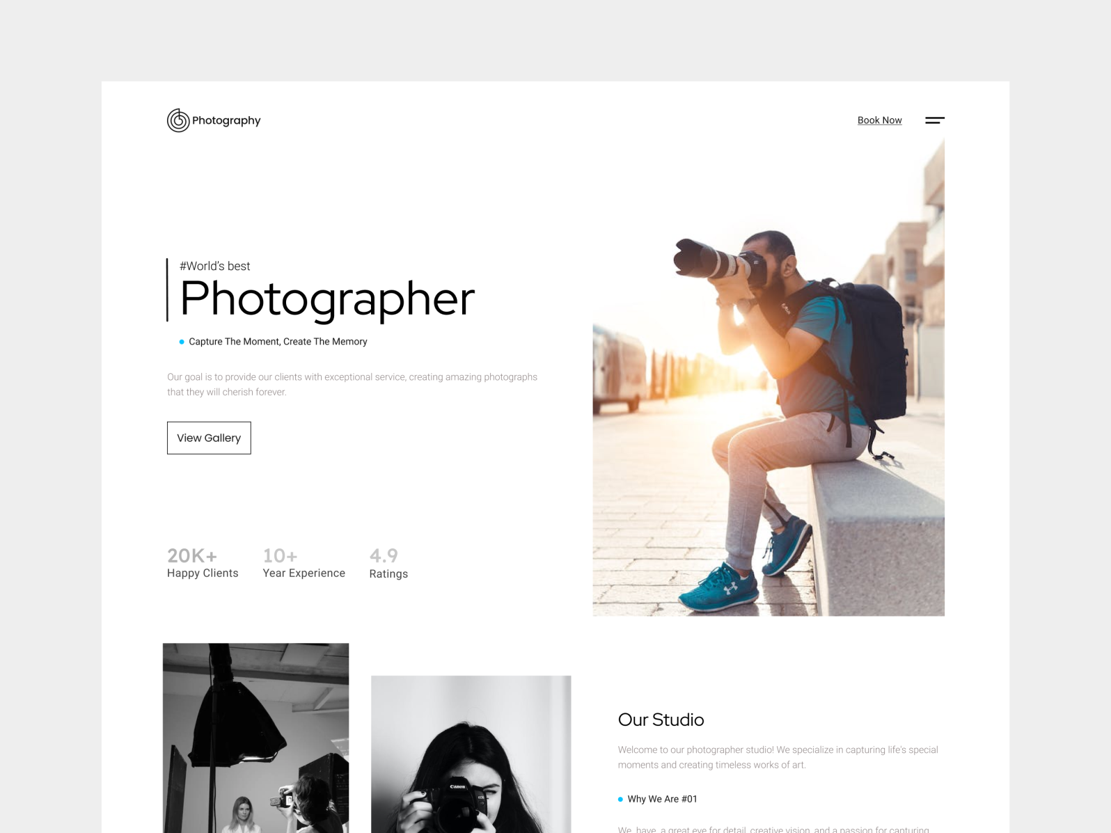 Photography Website Ui Design | UI/UX Web Design by We Switched Studio ...