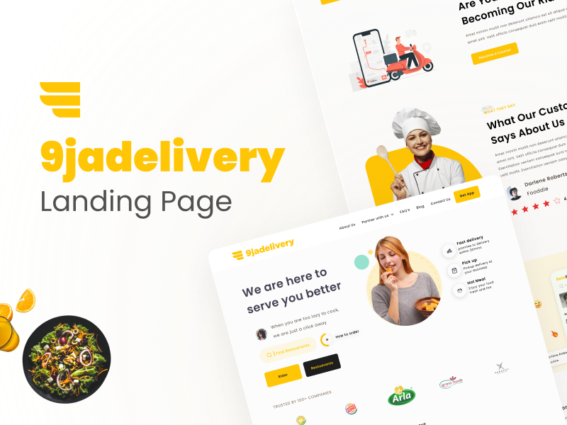 9jadelivery Landing Page by Deborah Ologundudu on Dribbble