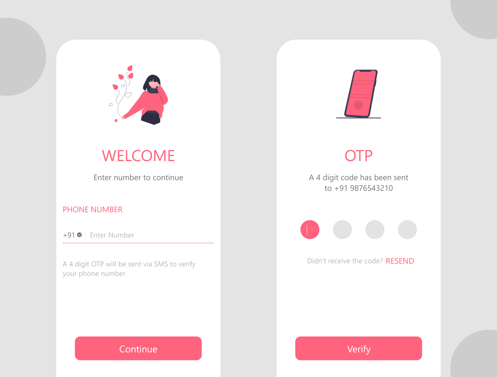 OTP process by Shweta Paliwal on Dribbble
