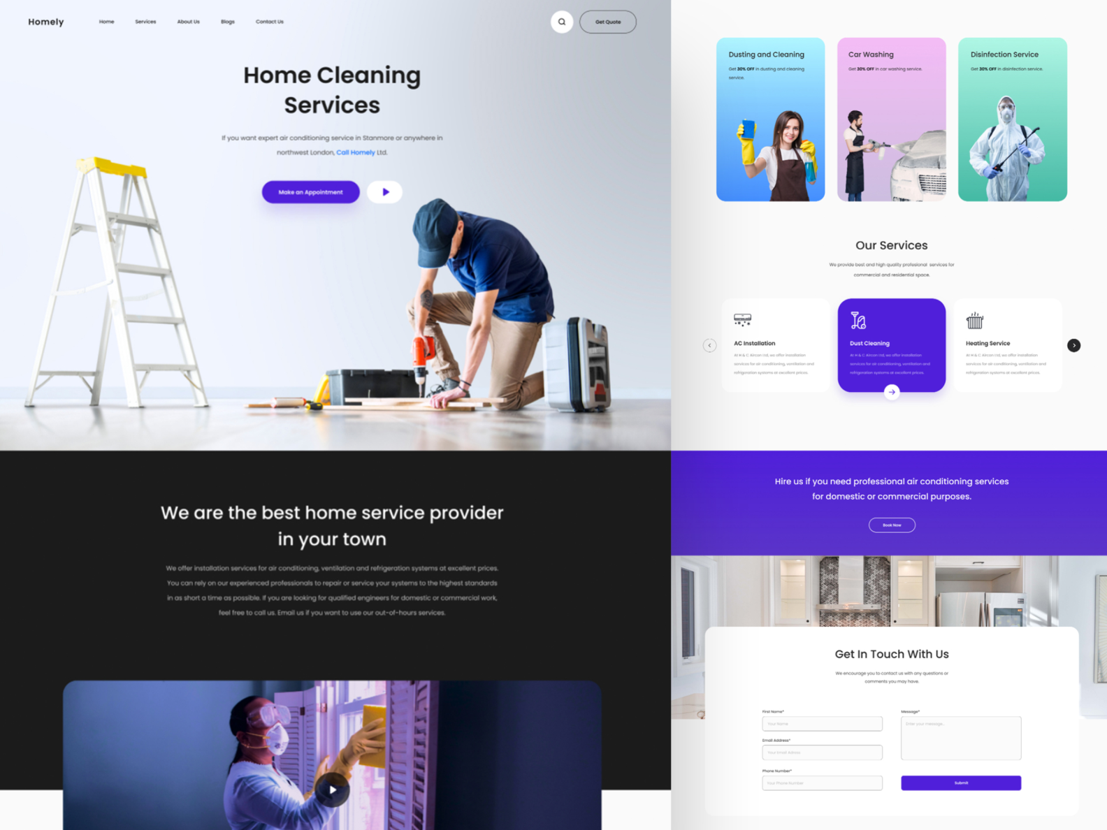Home cleaning website by Kris Bradford on Dribbble