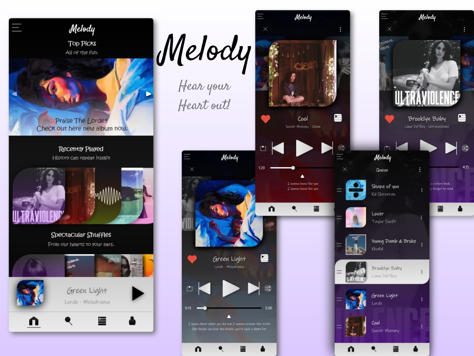 Melody Music Player by Ayushi Mathur on Dribbble